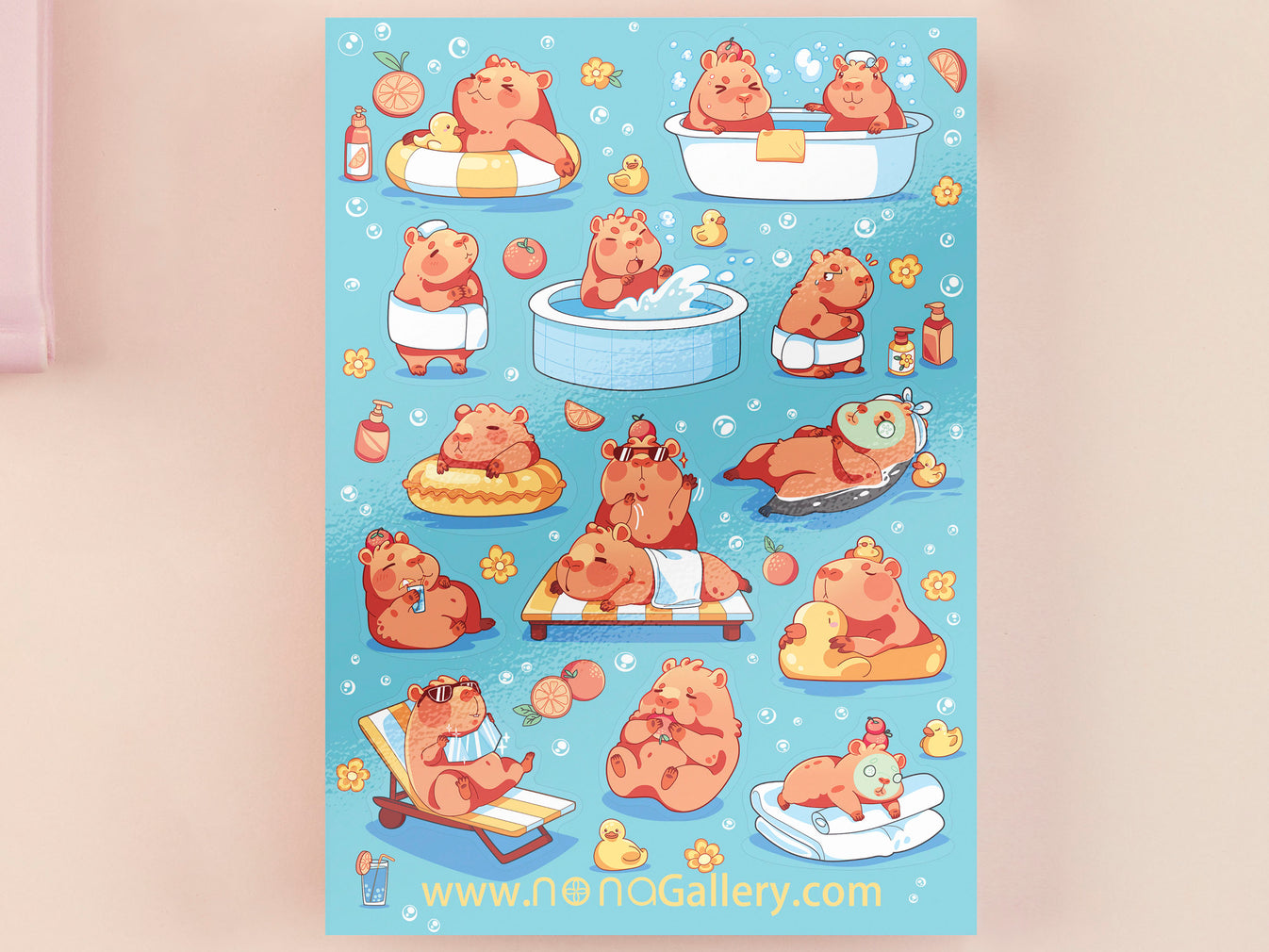 Capybara Spa Day Sticker Sheet – Nona Gallery